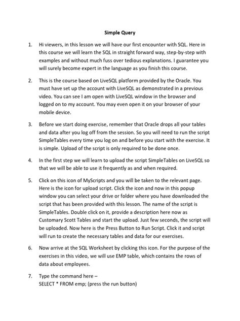 Simplequery Pdf Table Database Sql