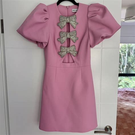 Bnwt Rebecca Vallance Juliana Puff Sleeve Pink Mini Depop