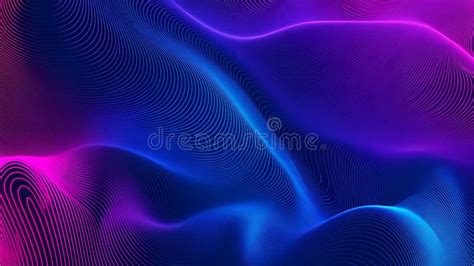 Purple Blue Waves Abstract Digital Tech Lines Background Ai Generated Video Concept Stock Video