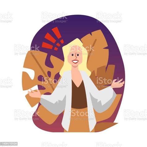 느낌표가있는 놀란 여성 흰색 배경에 고립 된 평평한 벡터 일러스트레이션 가리키기에 대한 스톡 벡터 아트 및 기타 이미지 가리키기 가을 감정 Istock