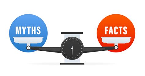 신화 대 사실 저울 천칭 자리 아이콘 균형 잡힌 비늘 그릇 허위 정보 표시 또는 진실하고 진실하지 않은 일일 뉴스의 개념 사실이나 신화와 같은 결정으로 확장하십시오 벡터