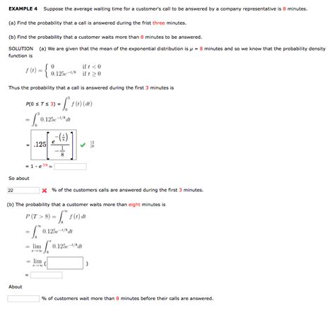 Solved EXAMPLE Suppose The Average Waiting Time For A Chegg Com
