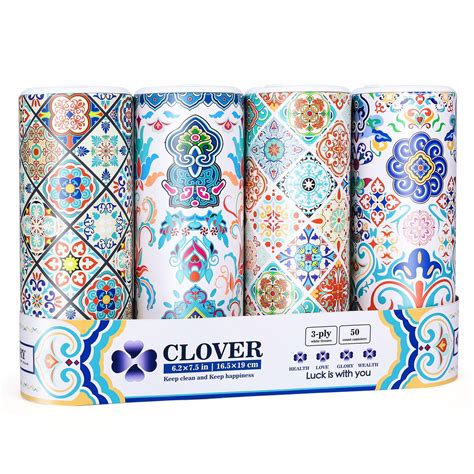 Clover 3 Ply Facial Tissues Round Cylinder Design 4 Tubes For Car Or Small Space Soft