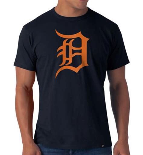Detroit Tigers Logo T Shirt Black Baseball T Shirts Adult