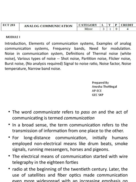 Analog Communication Ece S3 Minor Ktu Pdf Modulation Transmitter