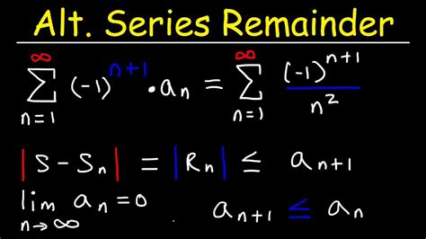 Alternating Series Estimation Theorem Review For Final