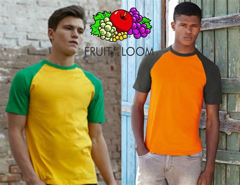 Maglietta T Shirt Manica Corta Fruit Of The Loom Maglia Uomo Bicolore