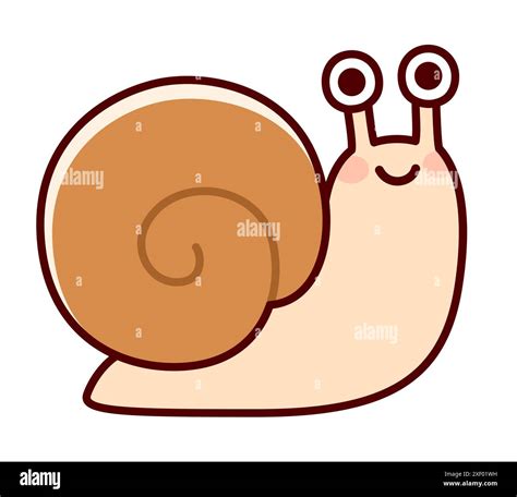 Cute Cartoon Snail Drawing Simple Hand Drawn Doodle Vector Illustration Stock Vector Image