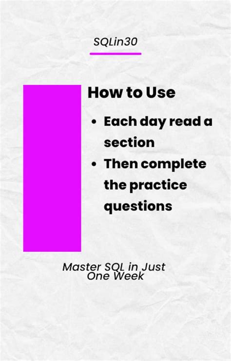 Learn Sql In 7 Days Sql Sqlite Postgresql Etsy Uk