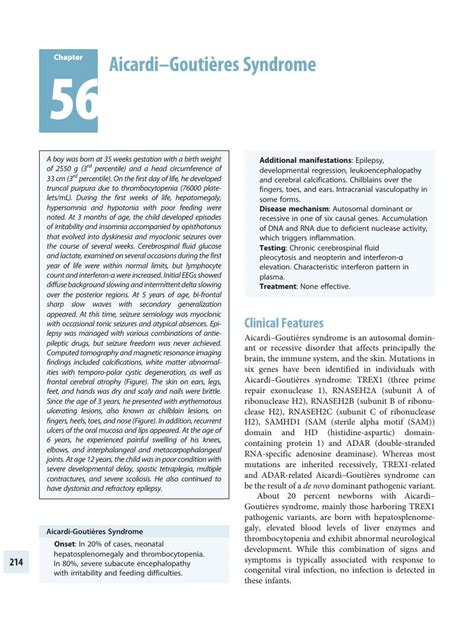 Aicardigoutières Syndrome Chapter 56 Progressive Brain Disorders