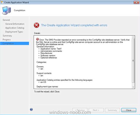 SCCM SQL Error Configuration Manager Windows Noob