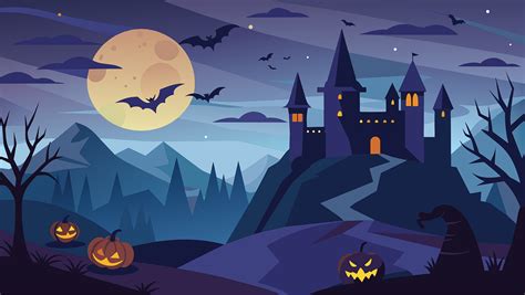 Download Haunted Castle Halloween Landscape Royalty Free Vector