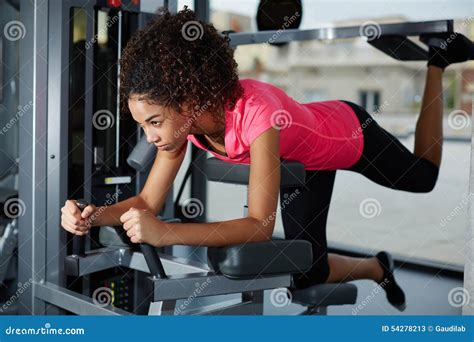 Lovely Girl Shakes Her Legs In The Gym Stock Image Image Of Lovely