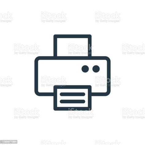 전자 개념에서 프린터 아이콘 벡터 프린터 편집 가능한 스트로크의 얇은 선 그림입니다 웹 및 모바일 앱 로고 인쇄 미디어에 사용할 프린터 선형 기호 0명에 대한 스톡 벡터
