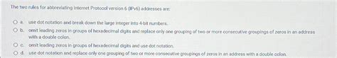 Solved The Two Rules For Abbreviating Internet Protocol