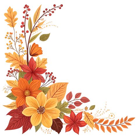 Fall Flower Border Clipart