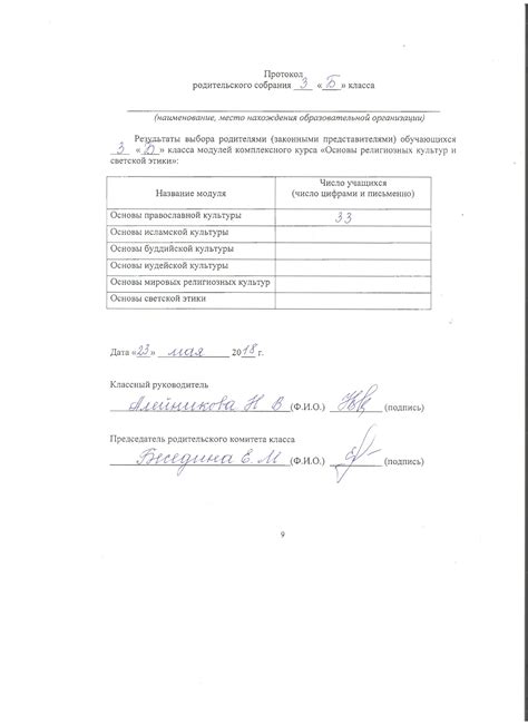 Протокол родительского собрания 2024