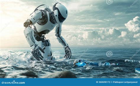 Robot Collecting Samples In Abyssal Deep Sea Plains Ai Generated Royalty Free Stock Image