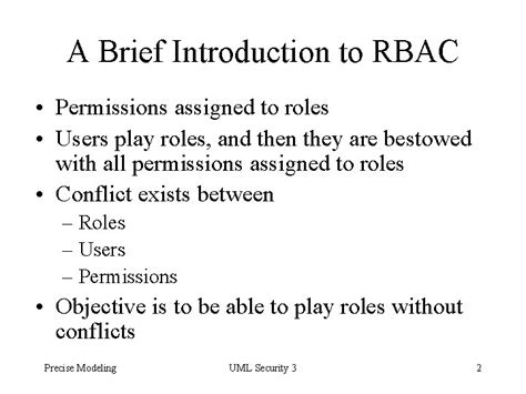 Modeling Role Based Access Control In Uml Based