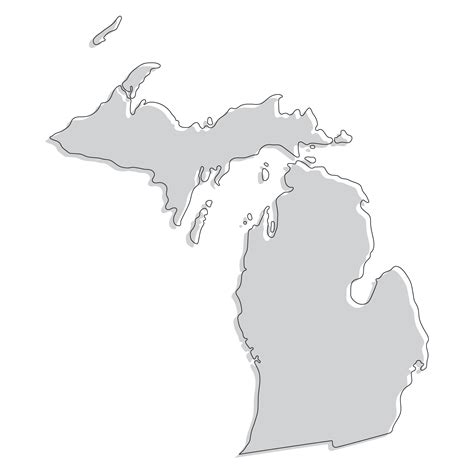 Michigan State Map Map Of The Us State Of Michigan 39148433 Png