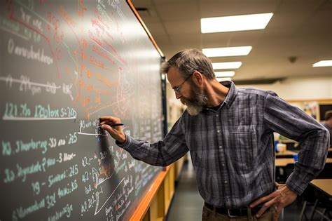 Premium Ai Image Teacher Solving An Intricate Math Problem On A Whiteboard