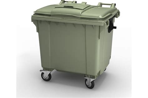 Мусорный контейнер Дигрус 1100 л, с опцией "крышка в крышке", зеленый ...