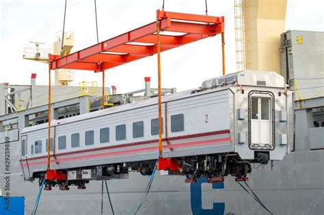 Unloading Operation Of Project Cargo With Port Heavy Lift Cranes A Crane On A Large Cargo Ship