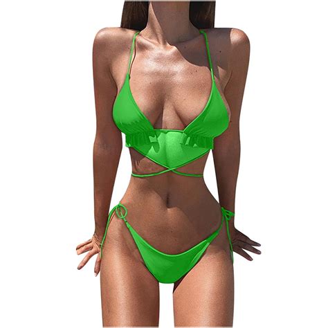 Ruziyoog Lingerie For Women Sexy Bikini Sexy Women Bikini Solid