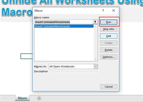 Unhide All Worksheets Using Macros Myexcelonline