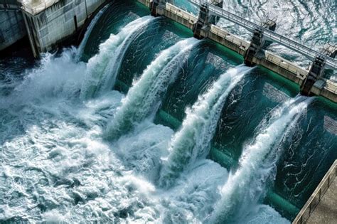 Premium Photo Water Flowing Through A Hydro Dam