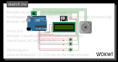 Stepper Control With Screen Rotary Speed 2 Buttons Copy Wokwi Esp32