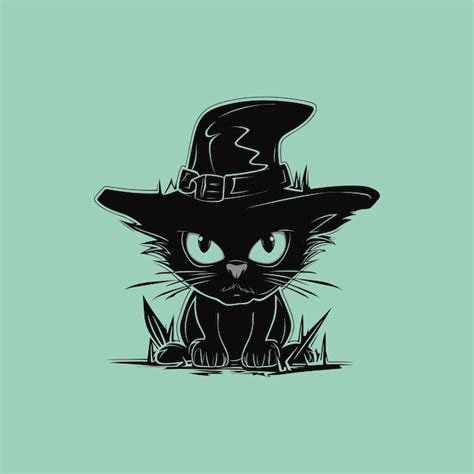 Premium Vector Spooky Halloween Black Cat Vector Illustration