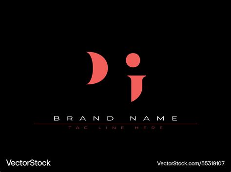 Abstract Letter Pg Minimal Logo Design Template Vector Image