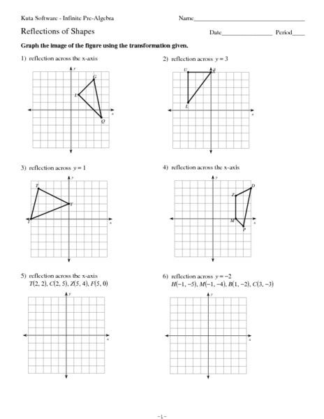 Kutasoftware Geometry Reflections Part 1 Worksheets Library