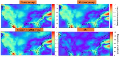 Absolute Precipitation Errors Of The Four Ensemble Approaches Averaged Download Scientific