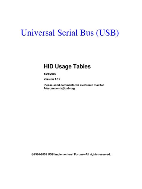 usb hid usage tables download free pdf usb specification technical standard
