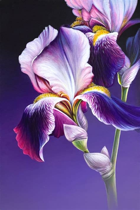 Картины Картина Ирисы на холсте 60х40см в интернет магазине на Ярмарке Мастеров Картины