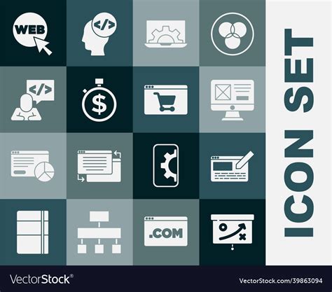 Set Planning Strategy Concept Ui Or Ux Design Vector Image