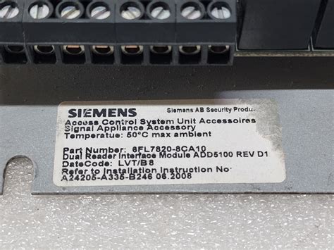 Siemens 6fl7820 8ca10 Dual Reader Interface Module Add5100