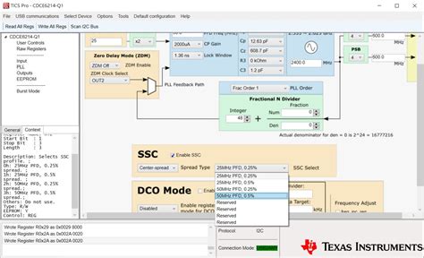 Cdce6214 Q1evm Voltage Swing Setting And Ssc Frequency Setting Clock And Timing Forum Clock