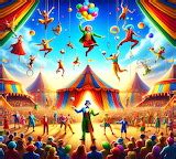 Circus Clowns And Acrobats Online Jigsaw Puzzle