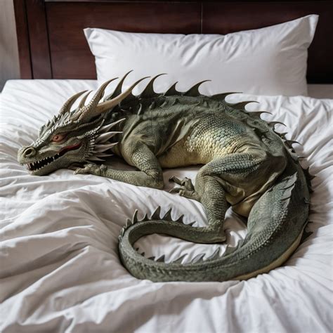 Asiatic Dragon Sleeping In Bed Stable Diffusion Online