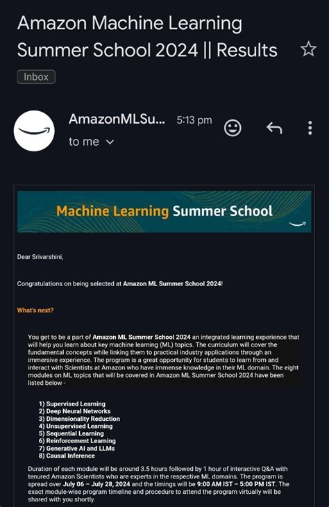 Srivarshini S On Linkedin Machinelearning Amazonmlsummerschool