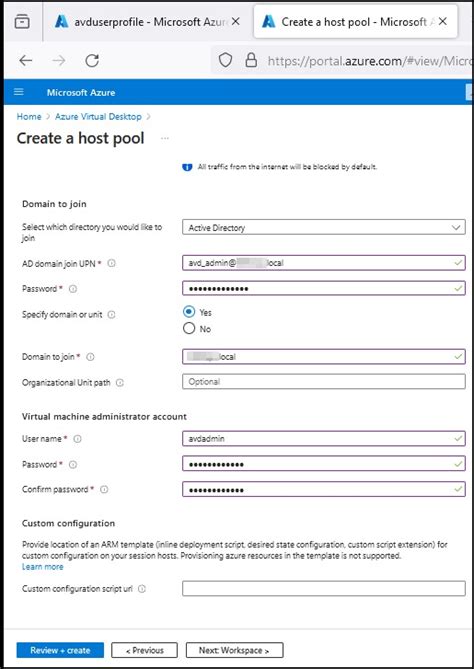 azure virtual desktop host pool setup with fslogix and msix app attach
