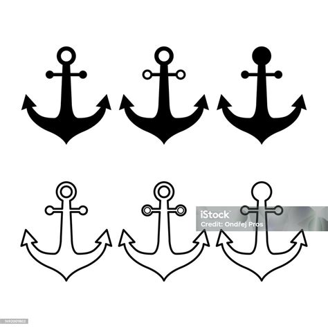 앵커 해양 오래 된 아이콘 선박 보안 개체 요소 벡터 일러스트 레이 션 디자인 웹 세트 강철에 대한 스톡 벡터 아트 및 기타 이미지 강철 걸이 장비 검은색 Istock