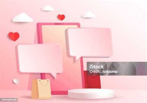 발렌타인 데이 포스터 핑크 톤 해피 발렌타인 데이 휴일 배너입니다 발렌타인 데이를 위한 추상적인 구성으로 인사말 디자인 스마트폰 막대 사탕 휴일 모형이 있는 벡터 그림 2