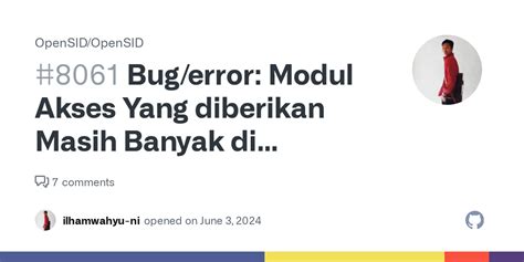 Bug Error Modul Akses Yang Diberikan Masih Banyak Di SidePanel