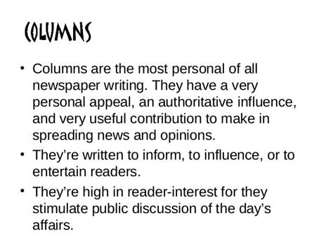 Column Writing