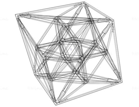 Wireframe Shape Geometric 24 Cell 3d Printing Model Stl