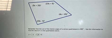 Solved Remember That The Sum Of The Interior Angles Of A